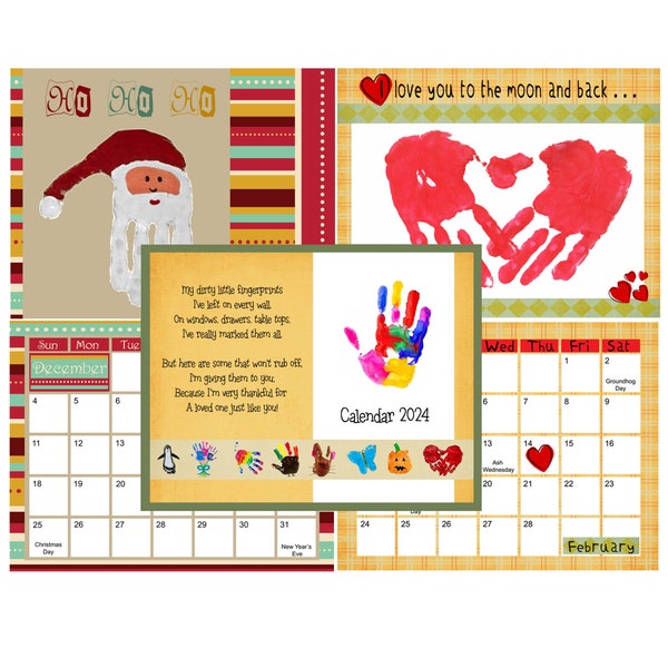 Handprint Calendar - Etsy