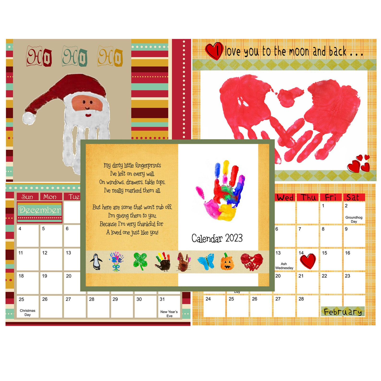 DOWNLOAD 2023 US Handprint Calendar DIY Template Etsy