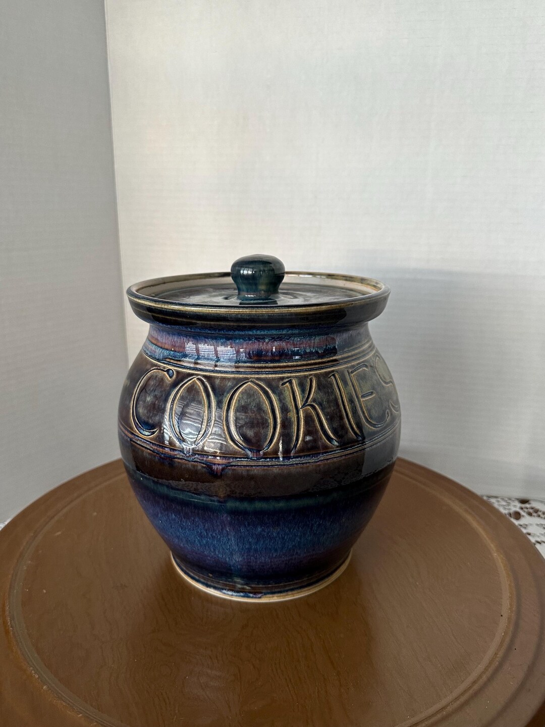 Vintage Greg Olsen Studio Art Pottery Glazed Cookie Jar - Etsy