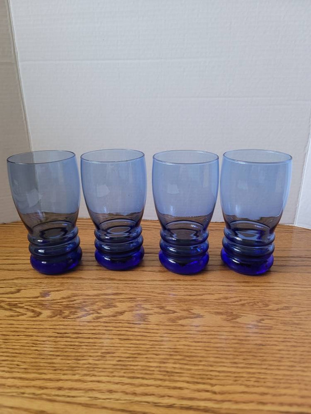 Vintage Libbey Cobalt Blue Bangles Tumblers Set of 4 - Etsy