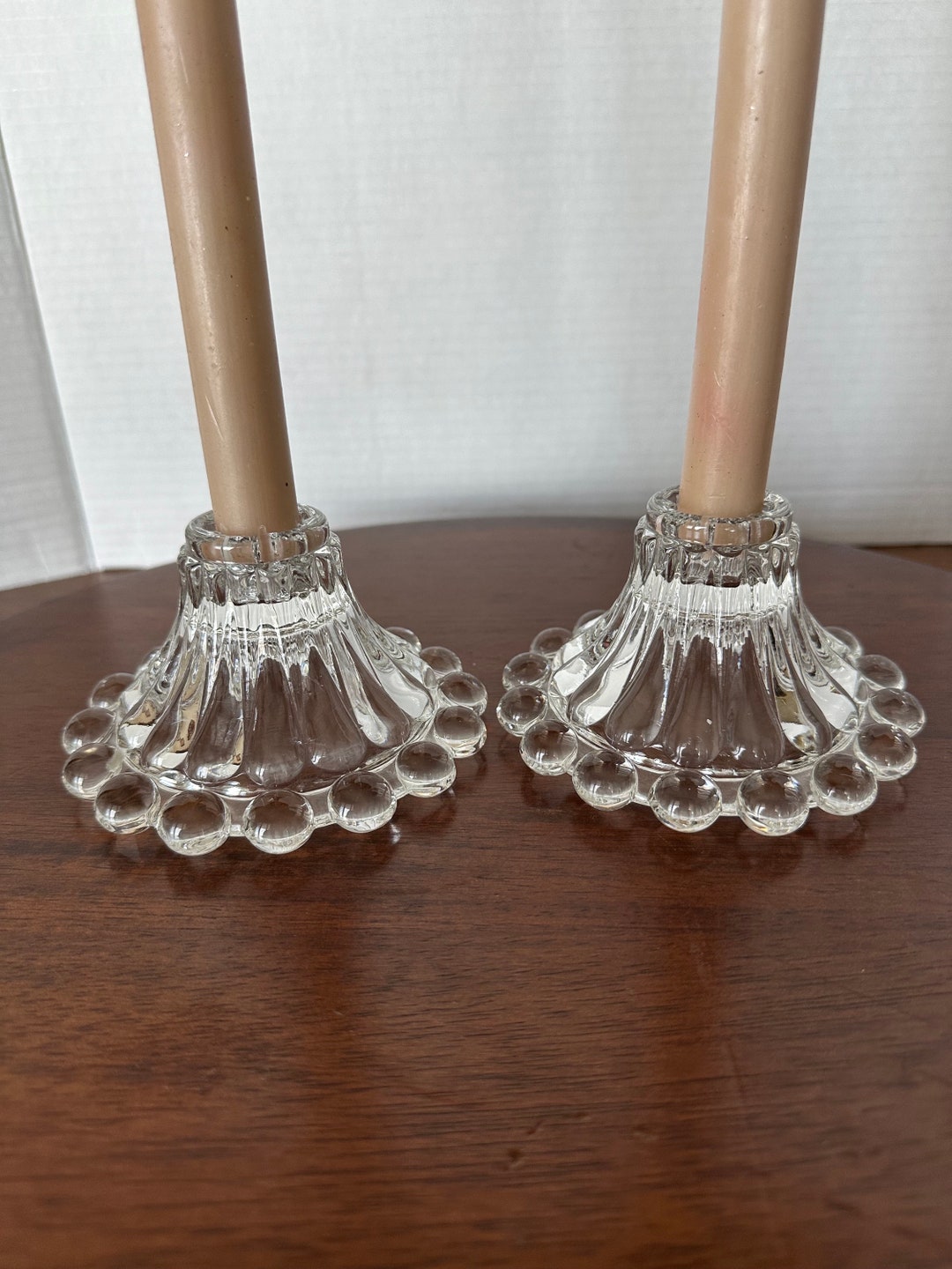 Vintage Imperial Glass Candlewick Candleholders Set of 2 - Etsy