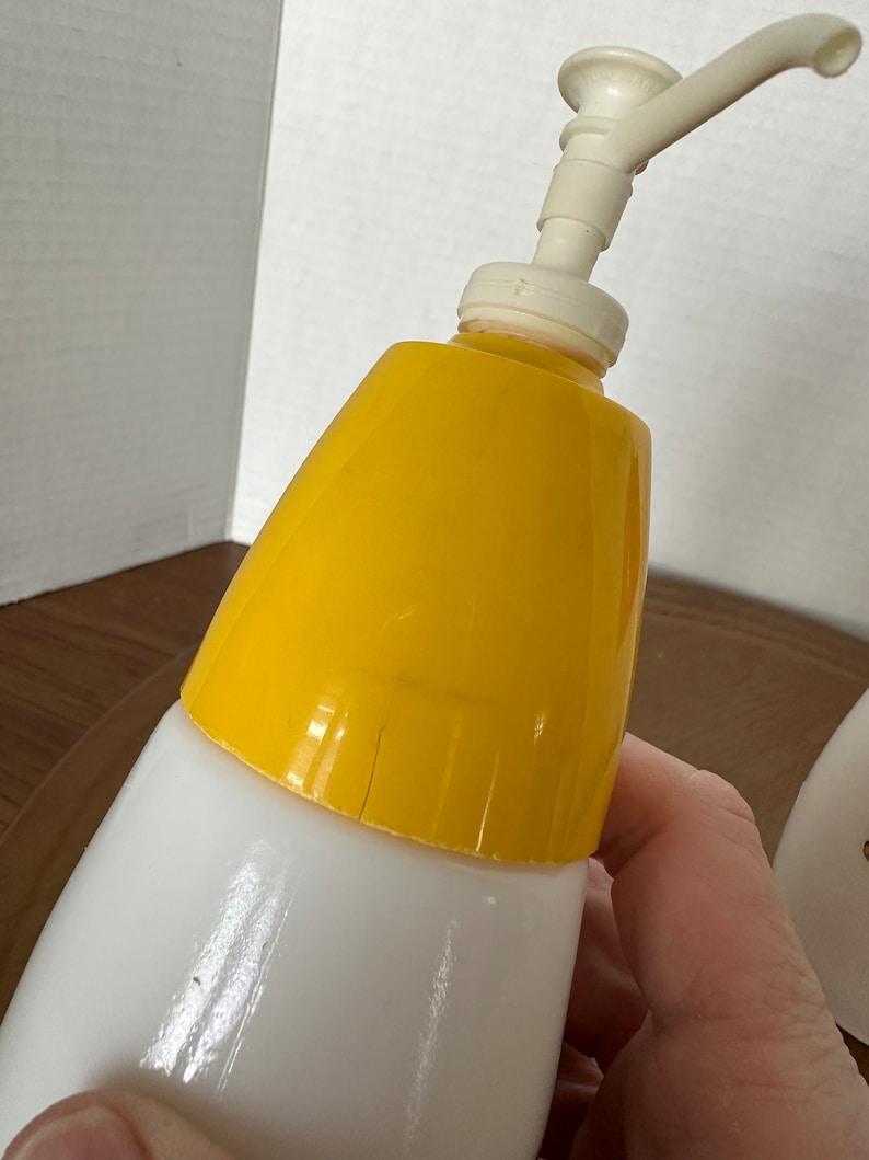 Vintage 1980 Gemco Milk Glass Spice of Life Condiment Pump Dispensers ...