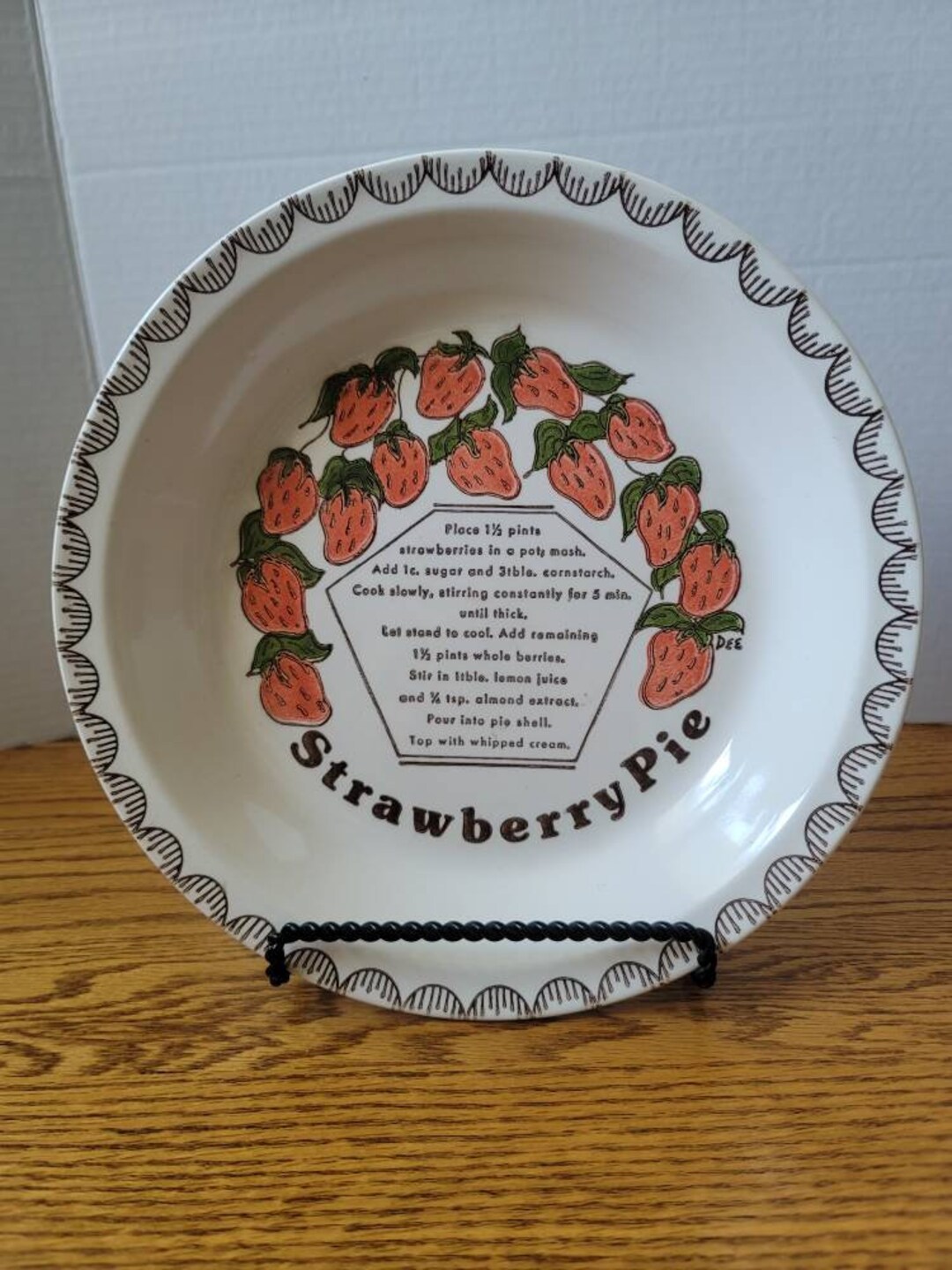 Vintage Ceramic Pie Pan With Recipe Inside - Etsy