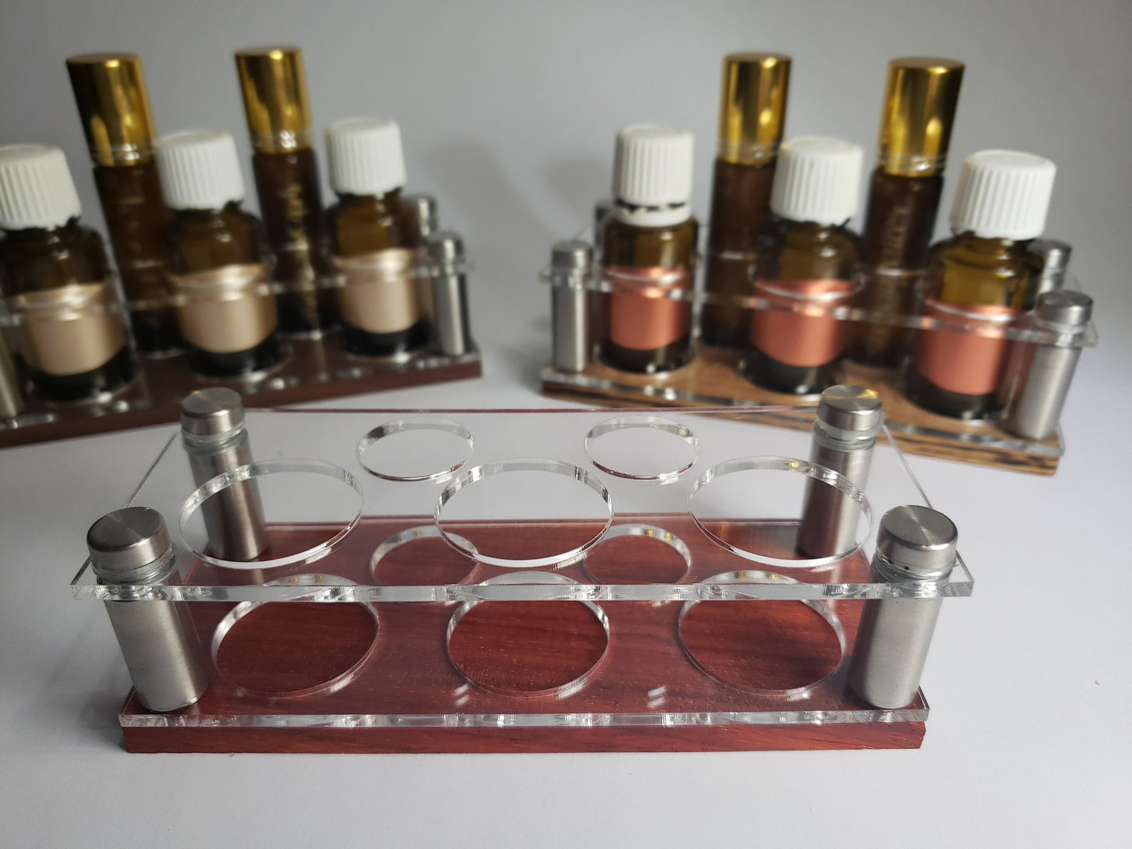 Essential Oil Stand Holds 3 Essential Oil Bottles and 2 | Etsy
