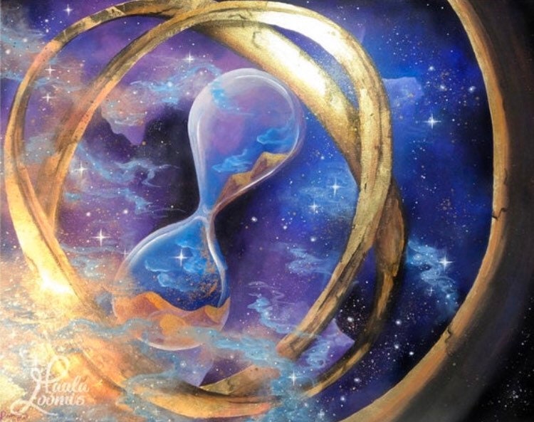 Sands of Time - Surreal Space Hourglass Spinning - Surrealism Nebula ...
