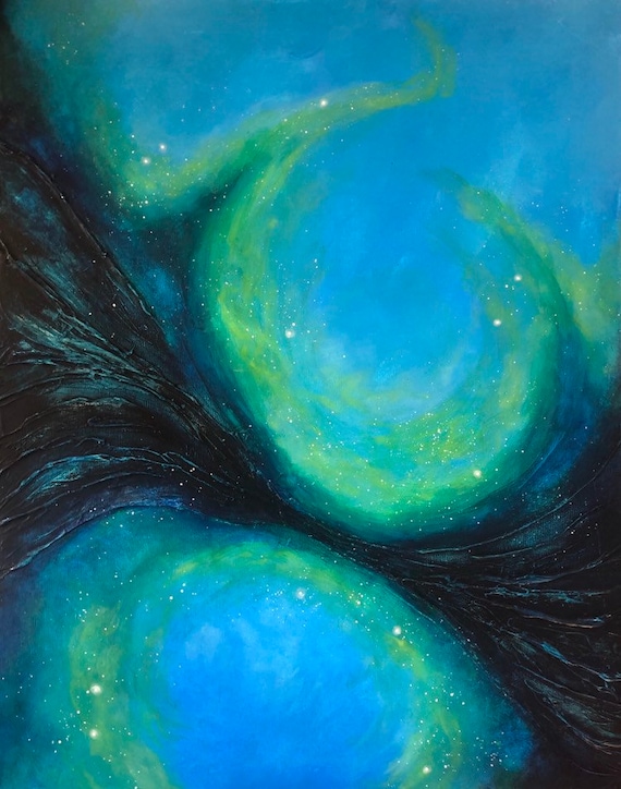 Distortion Abstract Nebula Galaxy Original Acrylic Painting | Etsy