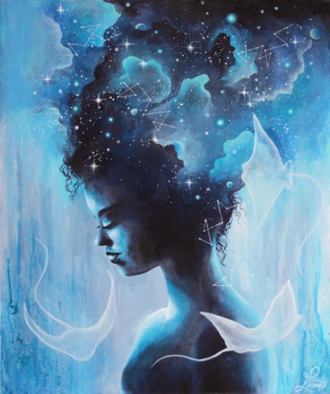 Depths - Surreal Galaxy Space Ocean Goddess - Surrealism Stingray ...