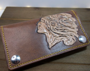 HANDMADE BIKER WALLET With Chain Antique Finish | Etsy