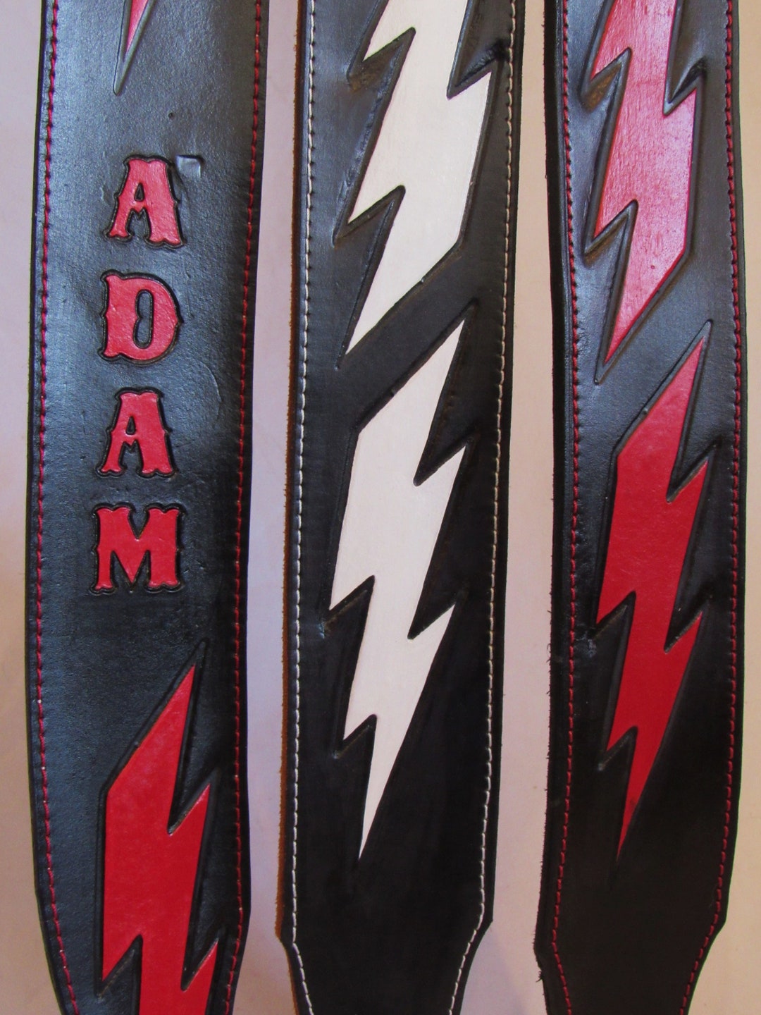 2.5in Lighting Bolt Guitar Strap (personalization Optional) - Etsy