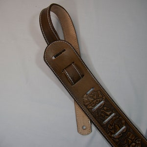 PADDED LEATHER GUITAR Strap, Roses - Etsy