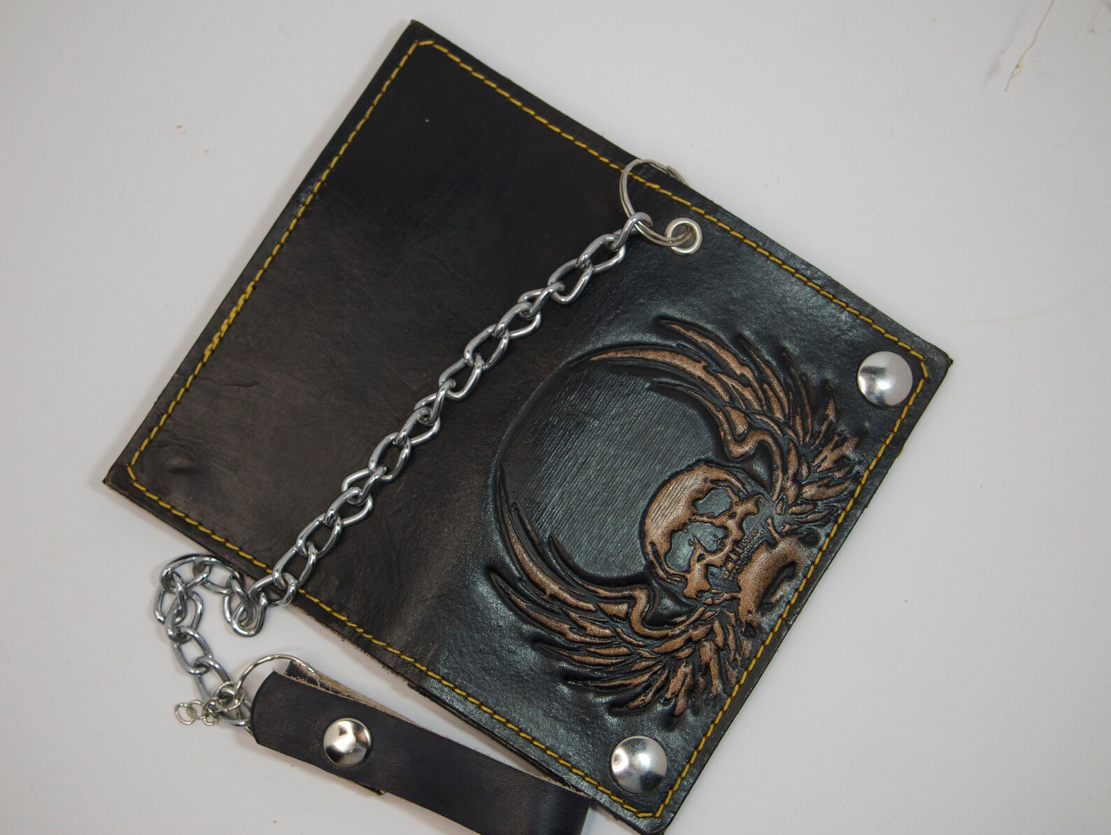 HANDMADE BIKER WALLET With Chain, Antique Finish - Etsy