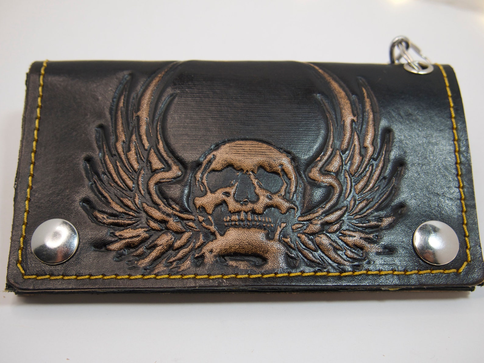 HANDMADE BIKER WALLET With Chain, Antique Finish - Etsy