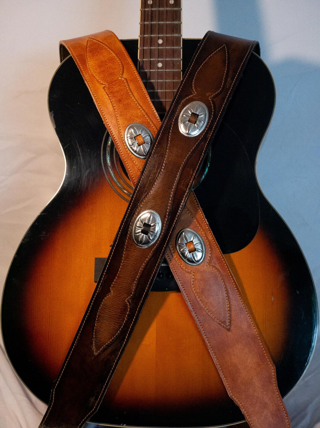 Padded Backing Concho Guitar Strap (acoustic Attachment Available) - Etsy
