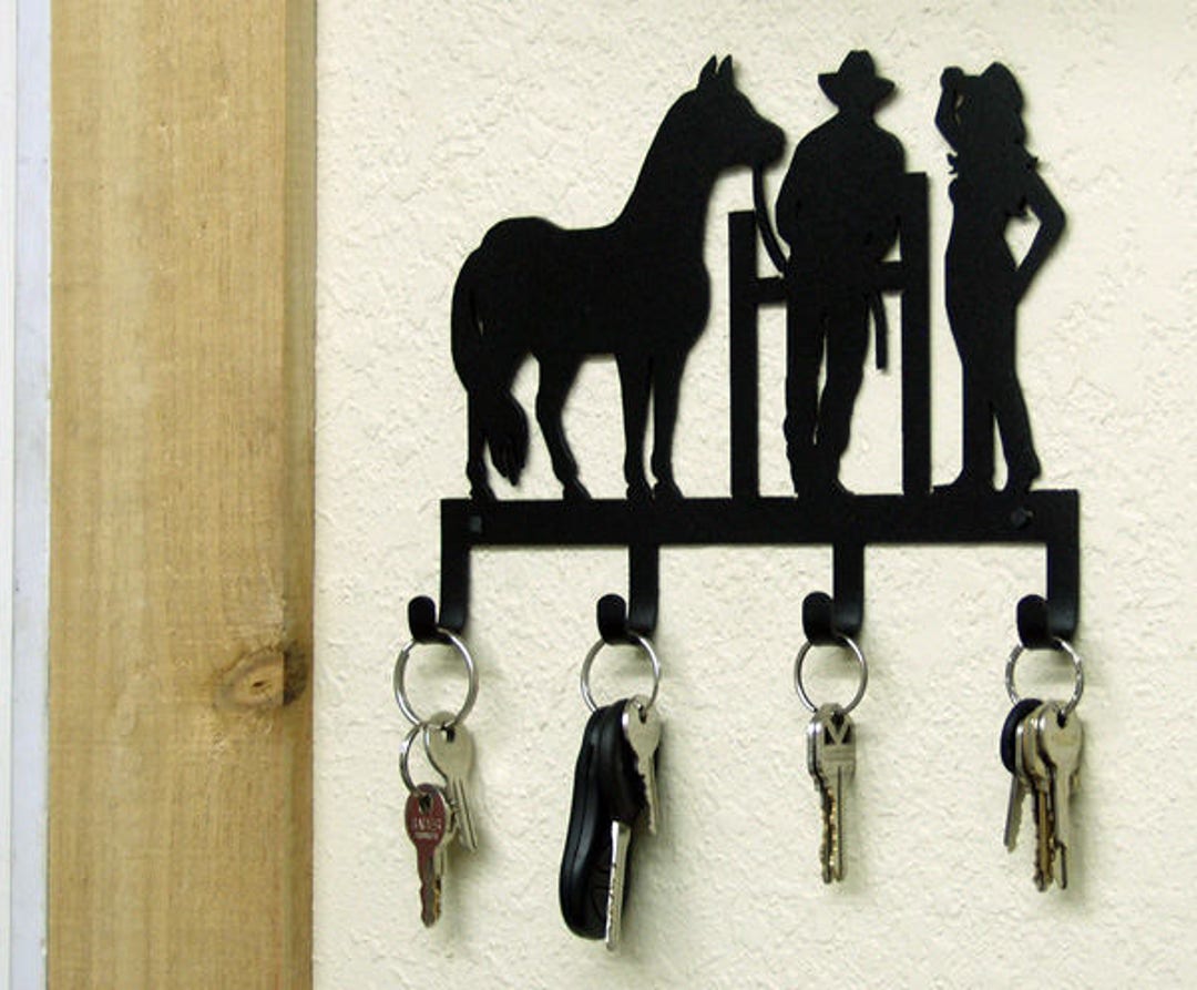 Cowboy Cowgirl Horse Western Key Holder - Etsy
