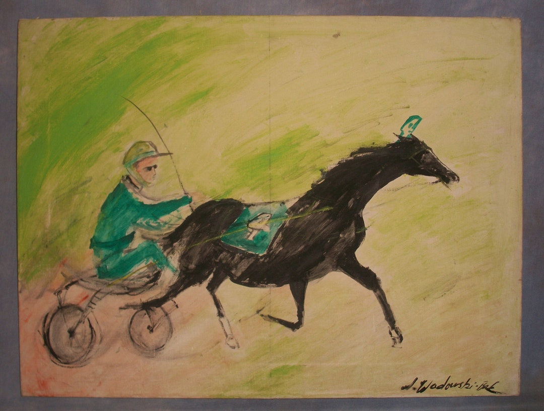 Harness Horse Racing Painting by the Late Artist, Alice Wadowski-bak - Etsy