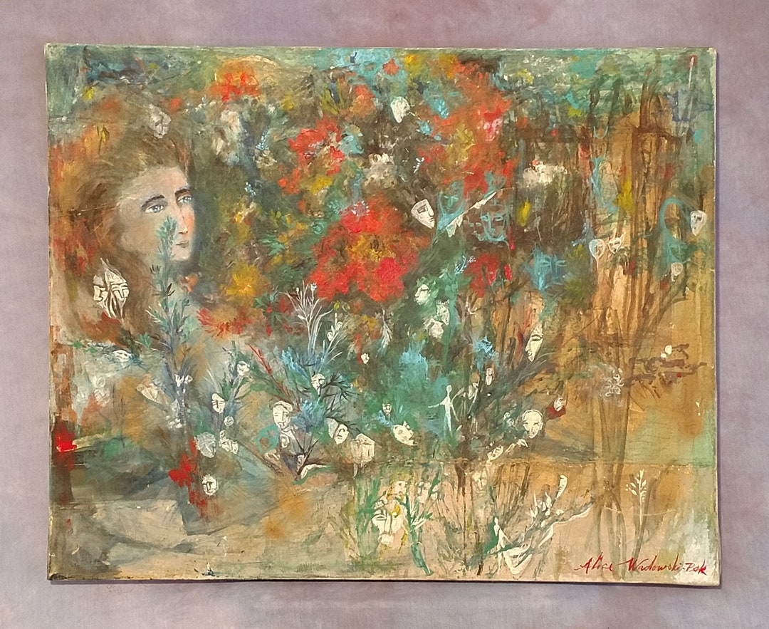 Alice Wadowski-bak Painting – “flower Lady” - Etsy