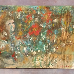 Alice Wadowski-bak Painting – “flower Lady” - Etsy