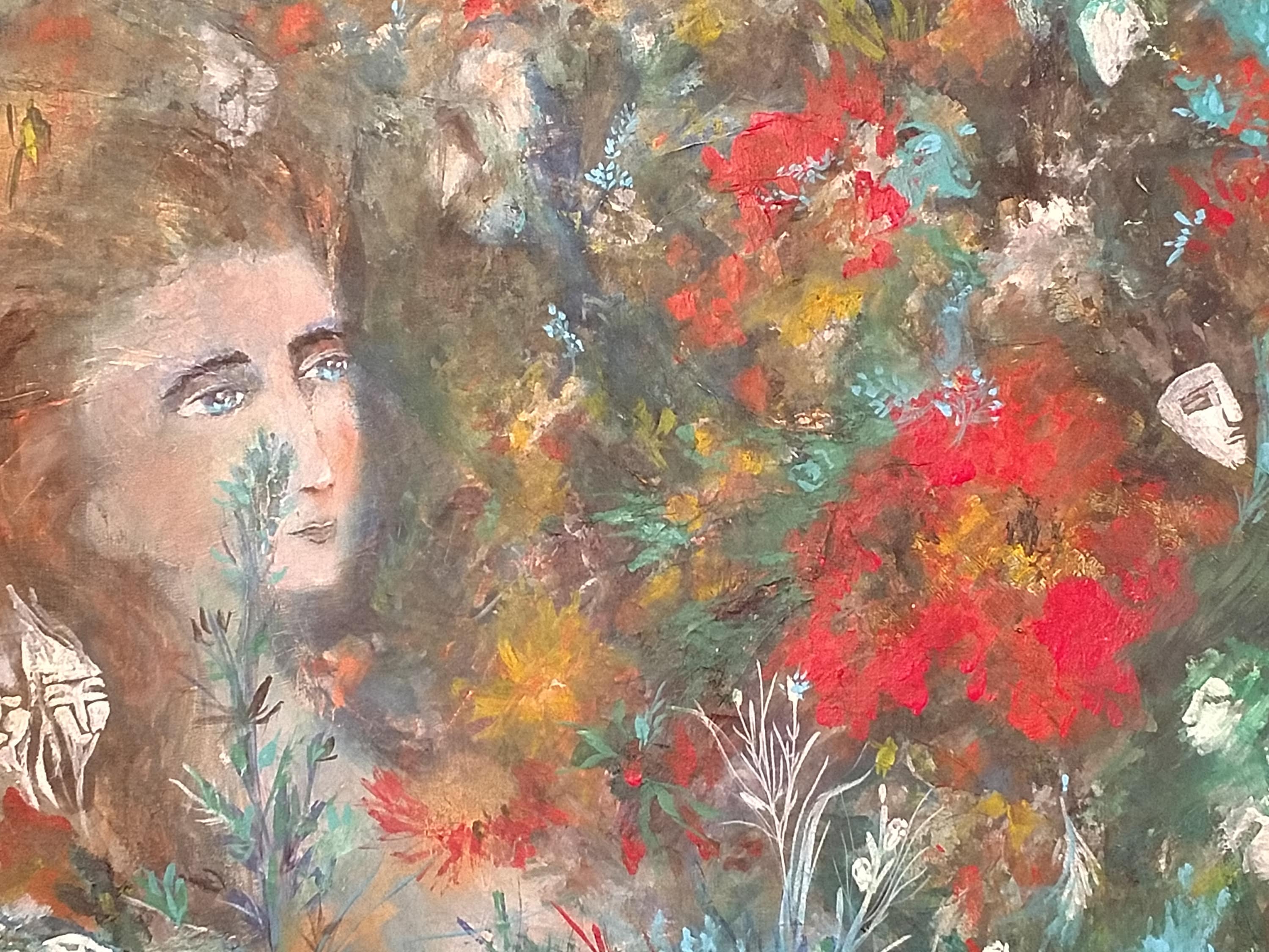 Alice Wadowski-bak Painting – “flower Lady” - Etsy