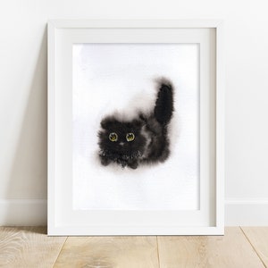 Black Cat Art Print Set- Black Cat Print, Nursery Decor for Kids ...