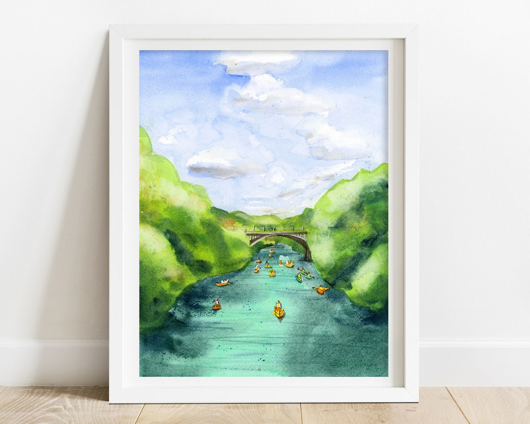 Ladybird Lake Austin Art Print: Kayaks & Barton Spring - Etsy