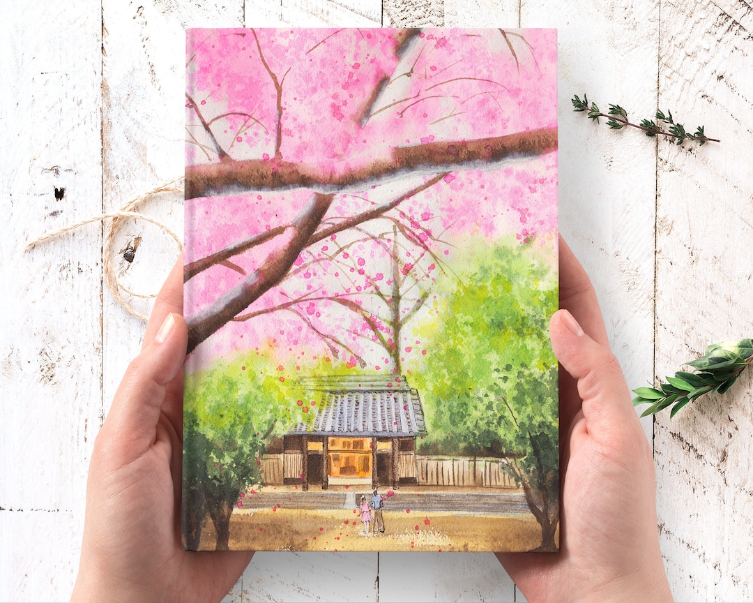 Japanese Art Journal Personalized Hardcover Journal for Women, Cherry ...