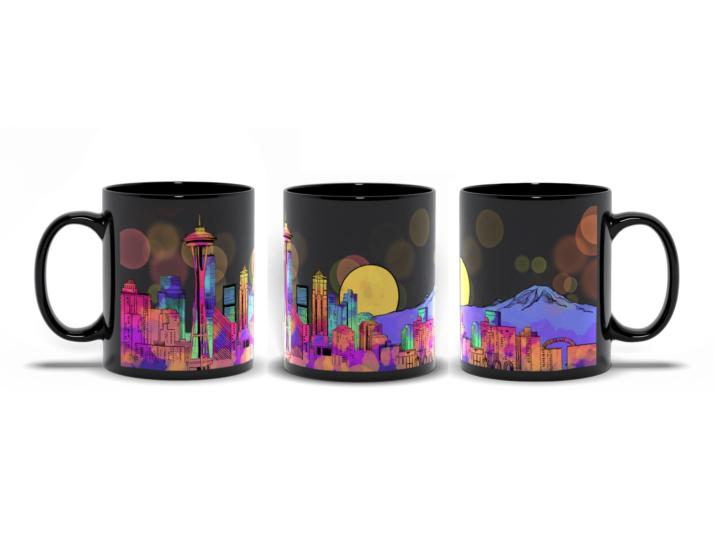 Seattle Mug Space Needle Mug Seattle Skyline Mug Coffee - Etsy