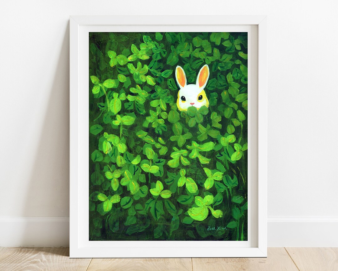 Cute Rabbit Art Print - Rabbit Artwork, Rabbit Art Nursery Decor for ...