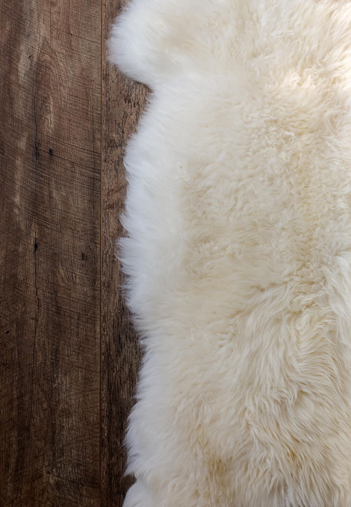 Genuine Sheep Pelt. Natural off white colour Sheepskin Rug 40 | Etsy