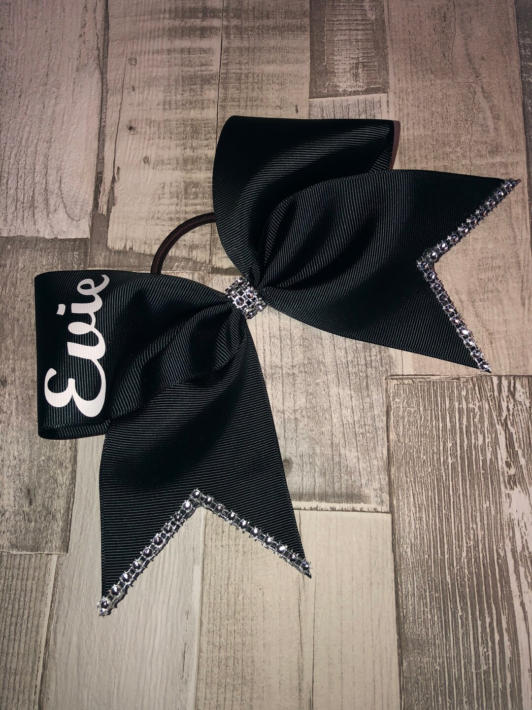 Black Personalise Cheer Bow, Bow and Name, Cheerleader Gift, Cheer Bow ...