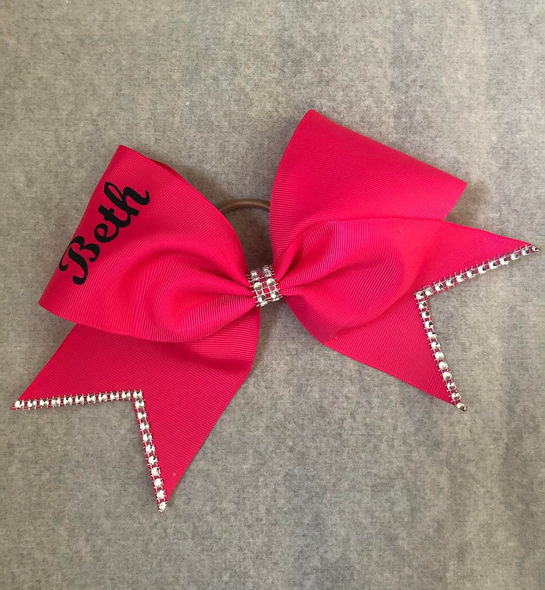 Shocking Pink Personalised Cheer Bow, Custom Cheer Bow, Bow With Name ...