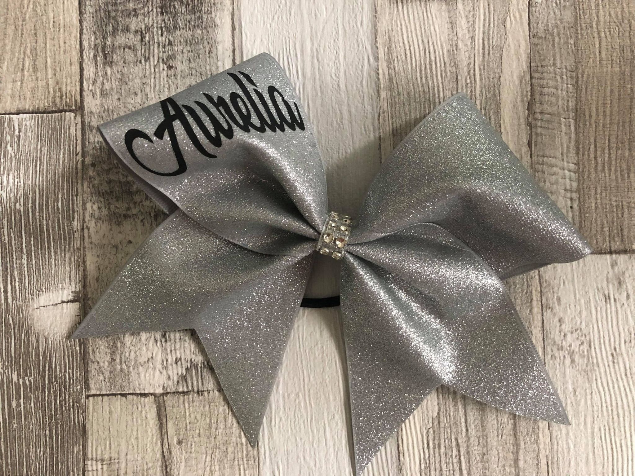 Silver Sequin Cheer Bows