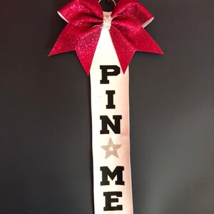 Pin Me Cheer Ribbon, Pin Me Comp Chain, Cheerleader Gift, Pin Me ...