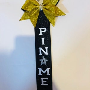 Pin Me Cheer Ribbon, Pin Me Comp Chain, Cheerleader Gift, Pin Me ...