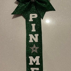 Pin Me Cheer Ribbon, Pin Me Comp Chain, Cheerleader Gift, Pin Me, Cheerleader Bag Charm, Cheer ...