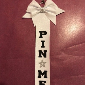 Pin Me Cheer Ribbon, Pin Me Comp Chain, Cheerleader Gift, Pin Me ...