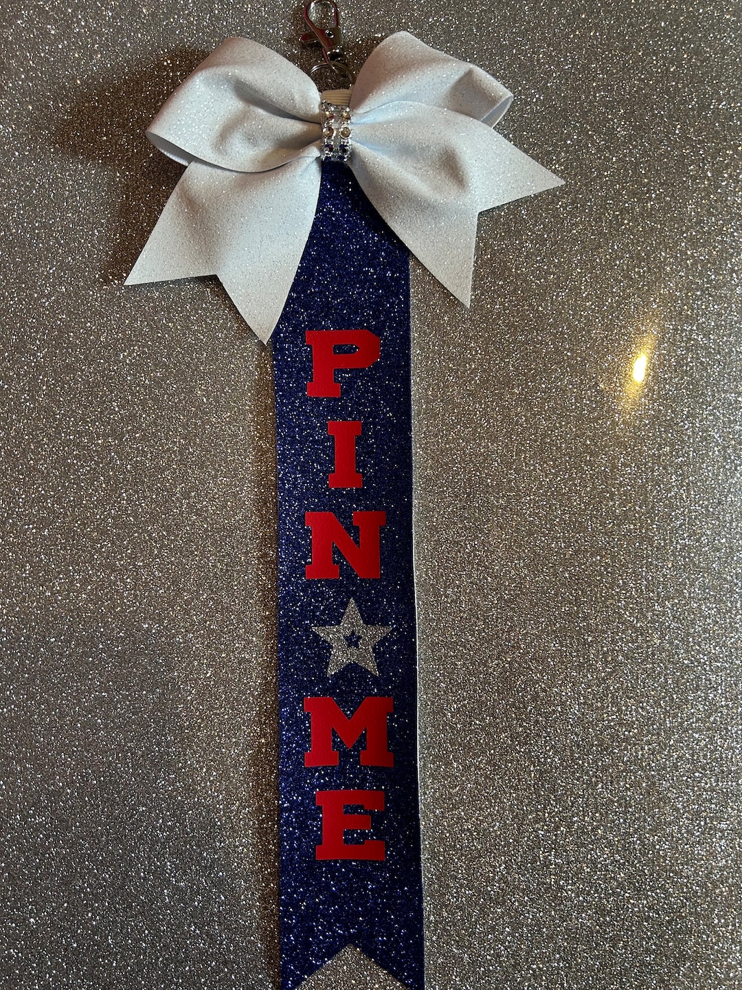 Pin Me Cheer Ribbon, Red White Blue Pin Me, Cheerleader Gift, Pin Me ...