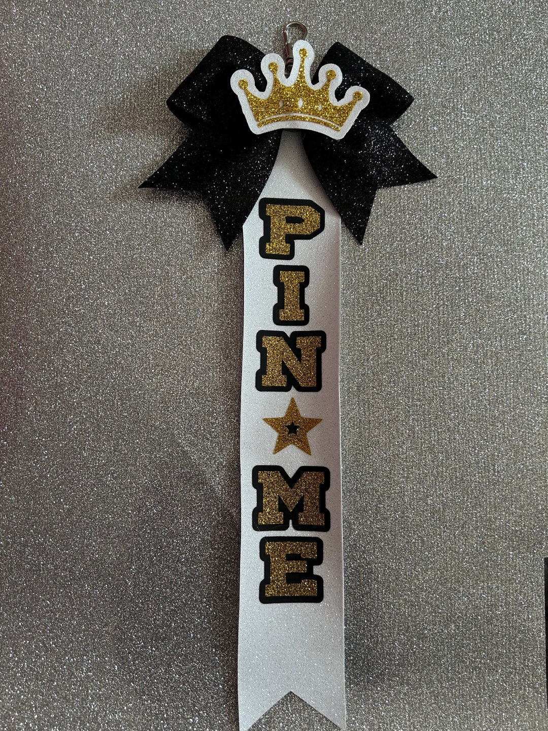 Pin Me Cheer Ribbon, 3D Crown Pin Me Bag Tag, Cheerleader Gift, Pin Me ...