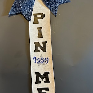 Pin Me Ribbon, Pin Me Team Bag Tag, Personalised Pin Me, Cheerleader ...