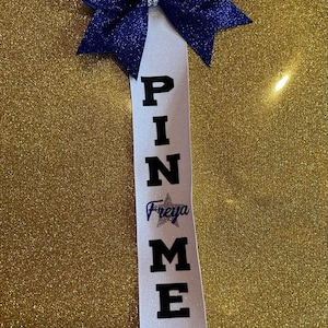 Pin Me Ribbon, Pin Me Team Bag Tag, Personalised Pin Me, Cheerleader ...