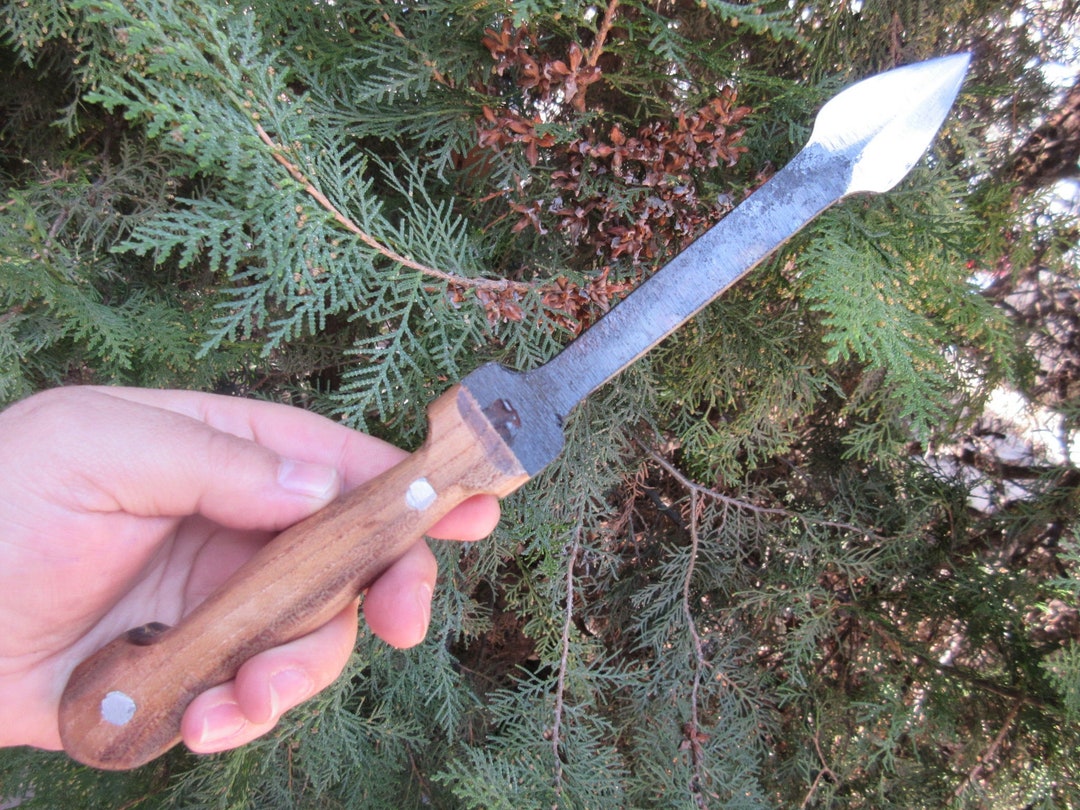 Handmade Forged Spring Steel Throwing Dagger: Camping Bushcraft Tool - Etsy
