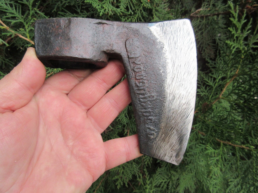 Vintage Hand Forged Steel Bearded Axe Head, Viking Style Camping ...