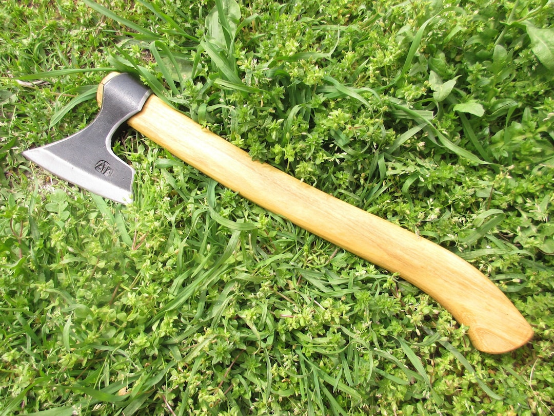Handmade Forged Steel Viking Bearded Axe: Throwing Hatchet, Camping ...