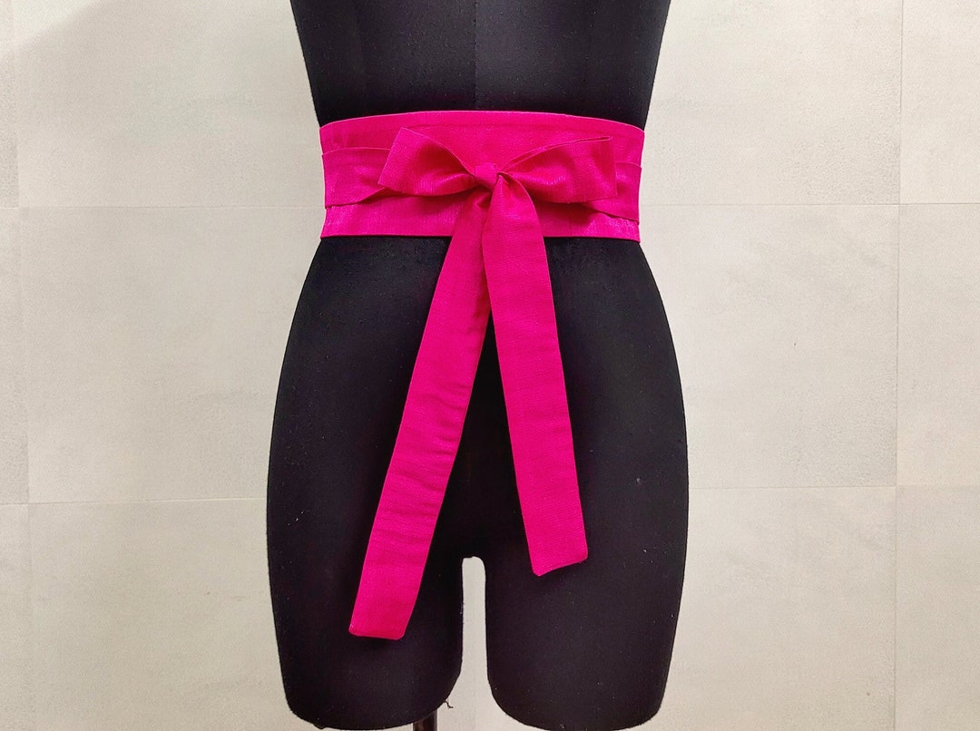 Magenta Pink Obi Belt Women, Fuchsia Dress Belts for Women, Waist ...