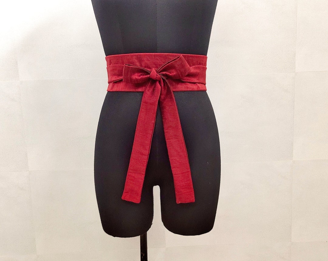 Maroon Red Obi Belt Women, Dress Belts for Women, Waist Cincher ...