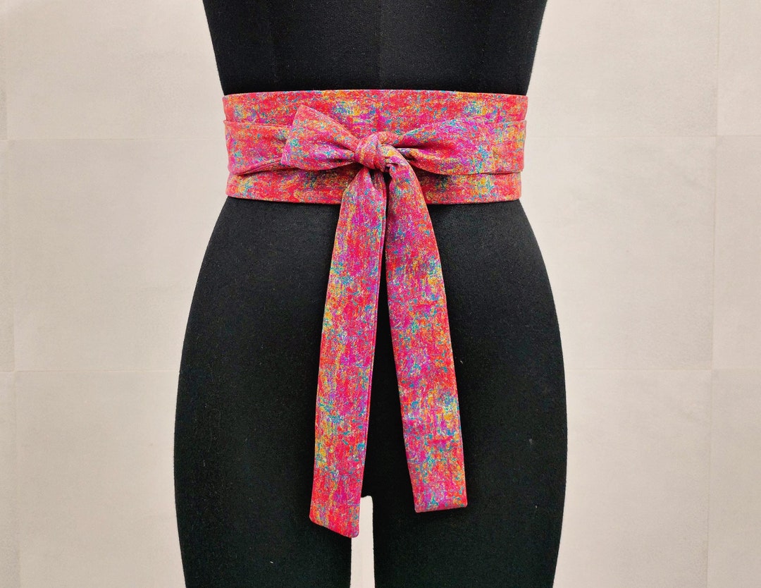 Wide Pink Obi Belts for Women, Corset Belt, Viscose Waist Cincher ...