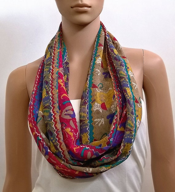 Fuchsia Pink Infinity Scarf Women Thin Summer Scarves for - Etsy