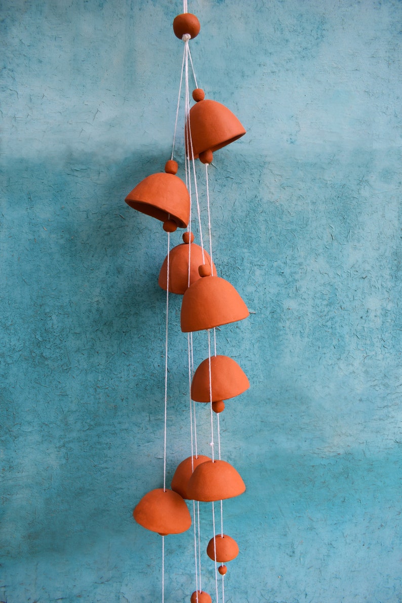 Rustic Wind Chime Mobile Ceramic Bell Porch Wind Bell - Etsy