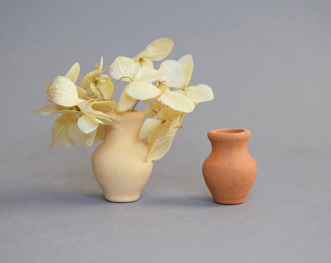 Miniature Pottery Vase. Tiny Pottery for Fairy Garden. Dollhouse Mini ...