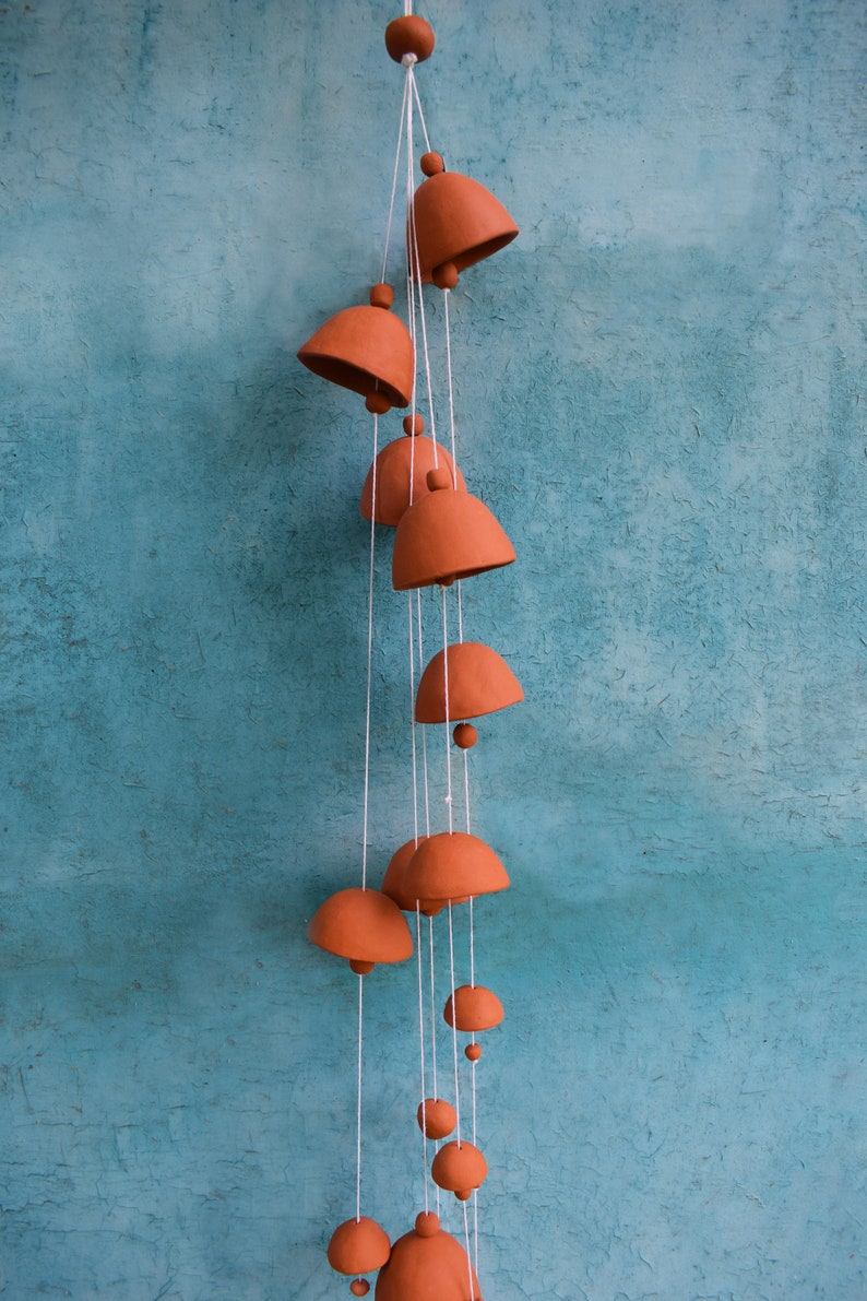 Rustic Wind Chime Mobile Ceramic Bell Porch Wind Bell - Etsy