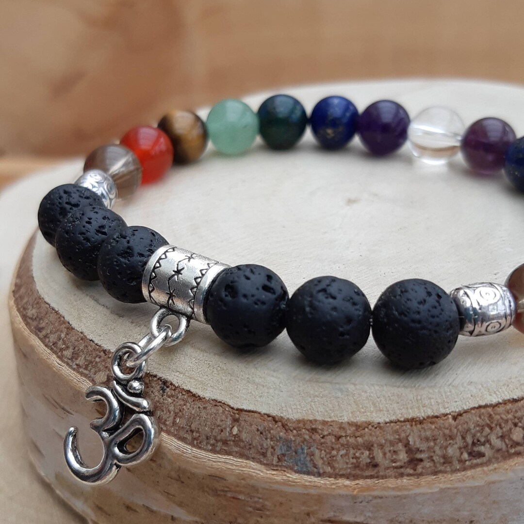 Meditation Chakra Crystal Diffuser Bracelet / Chakra Gemstones ...